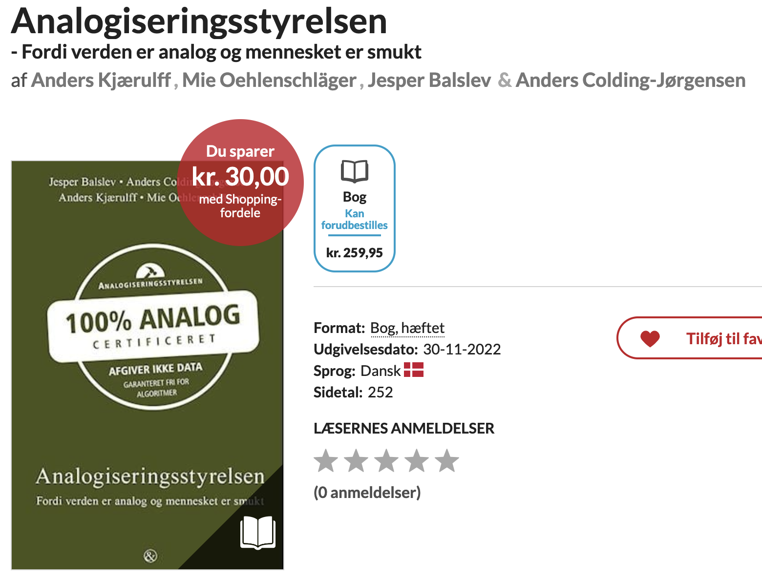 Forudbestil vores bog – Analogiseringsstyrelsen